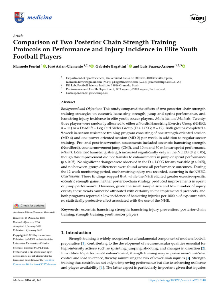 Posterior Chain Training in Youth Football | PDF | Strength Training ...