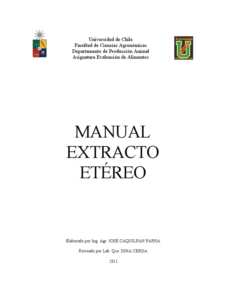 Manual de Extracción de Extracto Etéreo | PDF | Destilación | Solvente