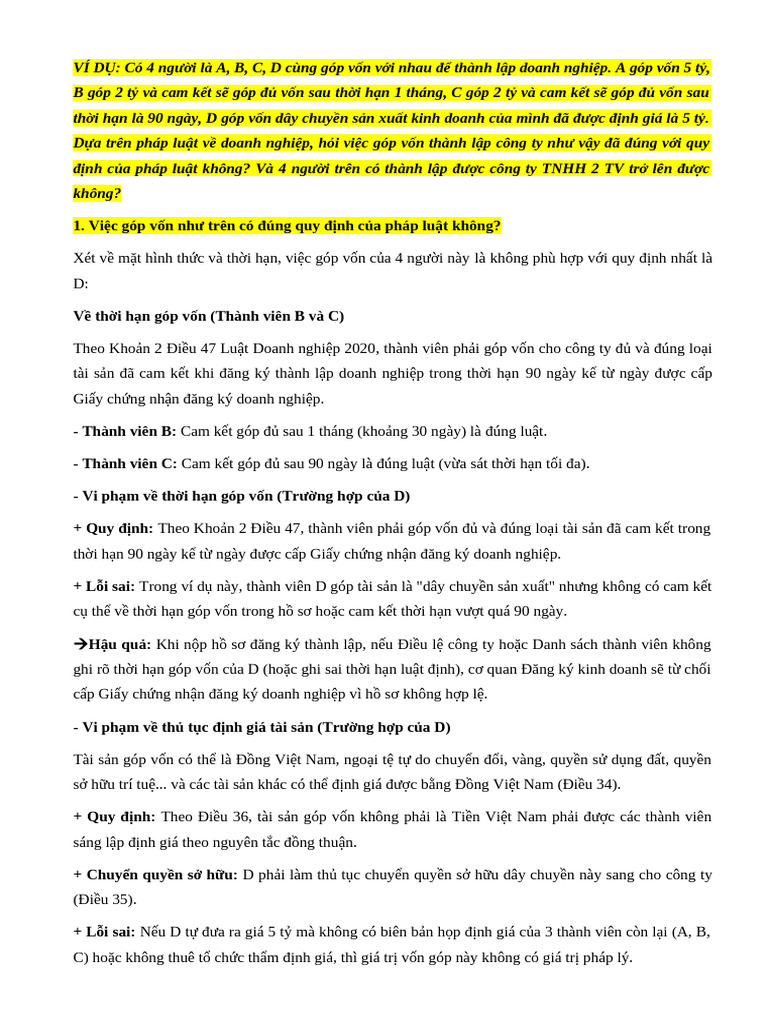 VÍ DỤ về TL DN | PDF