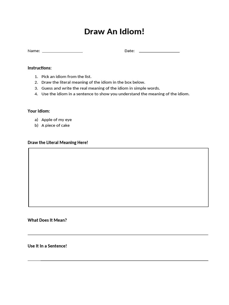 Draw an Idiom F2 | PDF