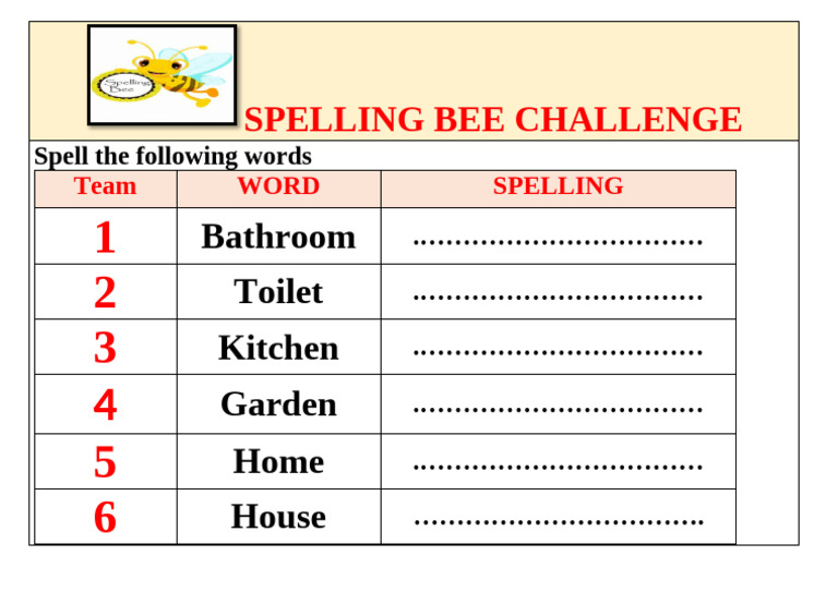 Spelling Bee Challenge | PDF