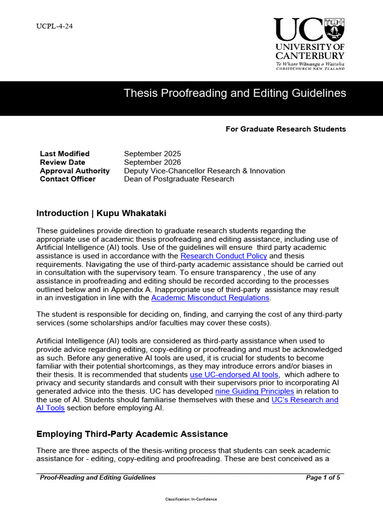 Thesis Proofreading & Editing Guidelines | PDF | Proofreading | Copy ...