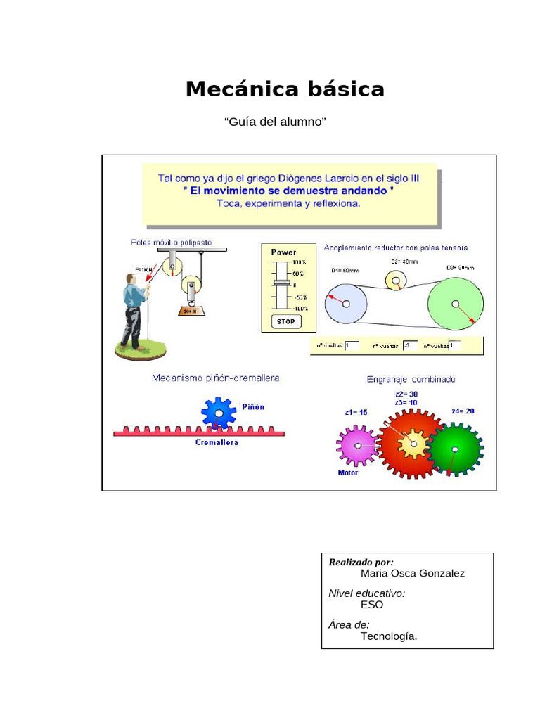 Mecanica Básica Alumno | PDF | Ingeniería mecánica | Mecánica