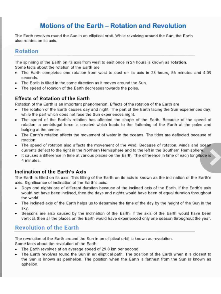 Rotation and Revolution Notes | PDF
