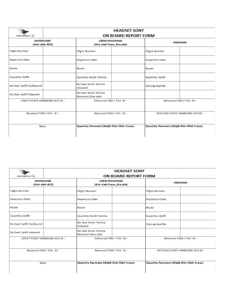 Form Headset Sony | PDF