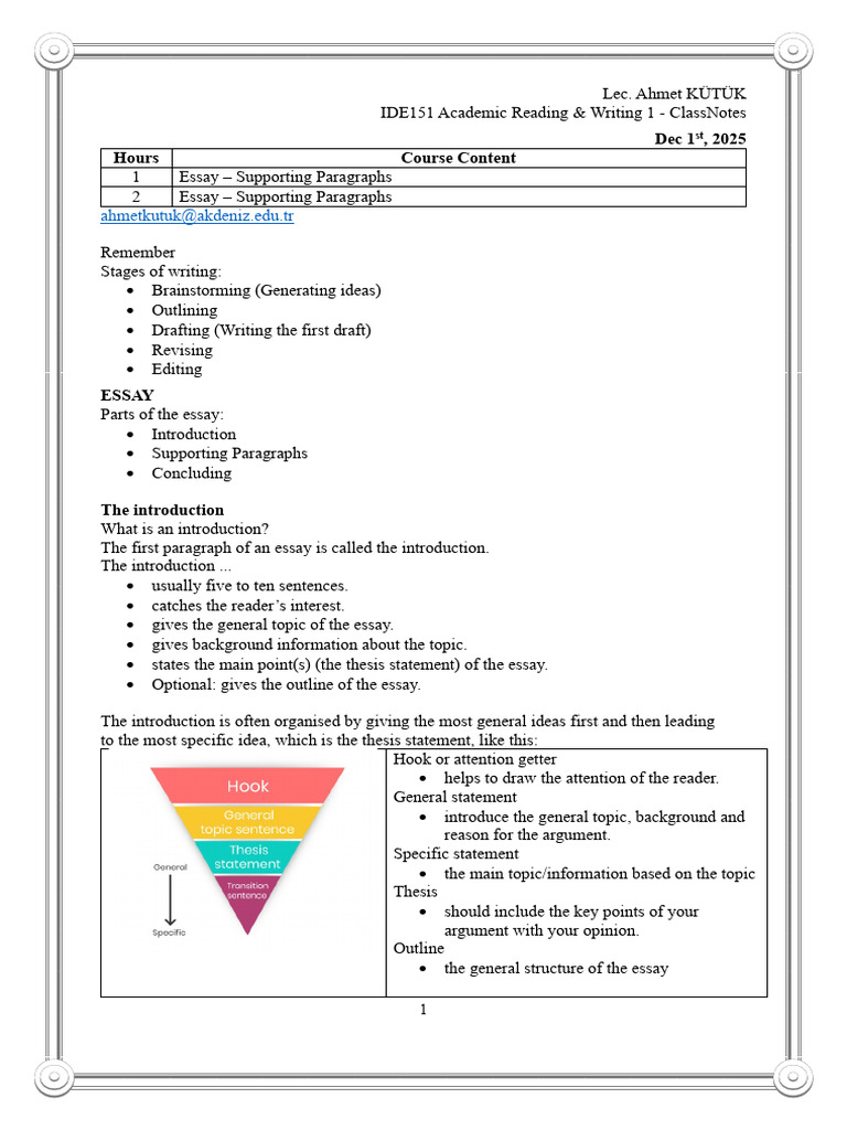 Essay Writing: Introduction Guide | PDF