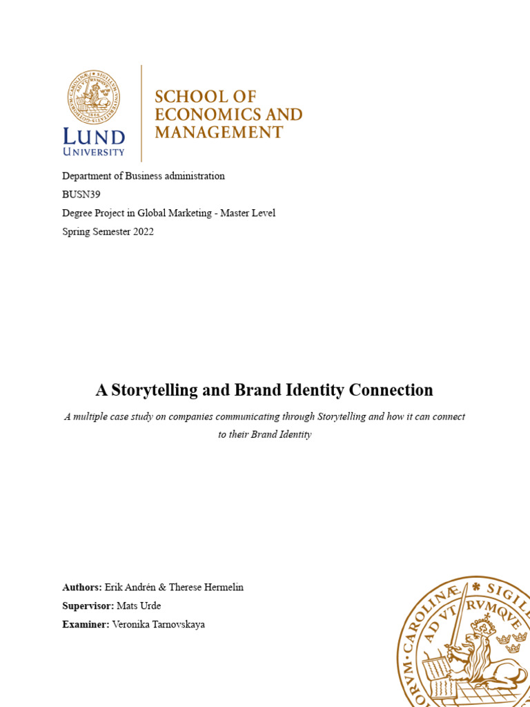 A Storytelling and Brand Identity Connection | PDF | Brand | Storytelling