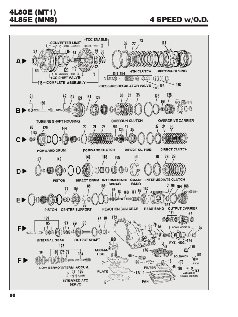 4L80E Parts Catalog | Valve | Gear | Free 30-day Trial | Scribd