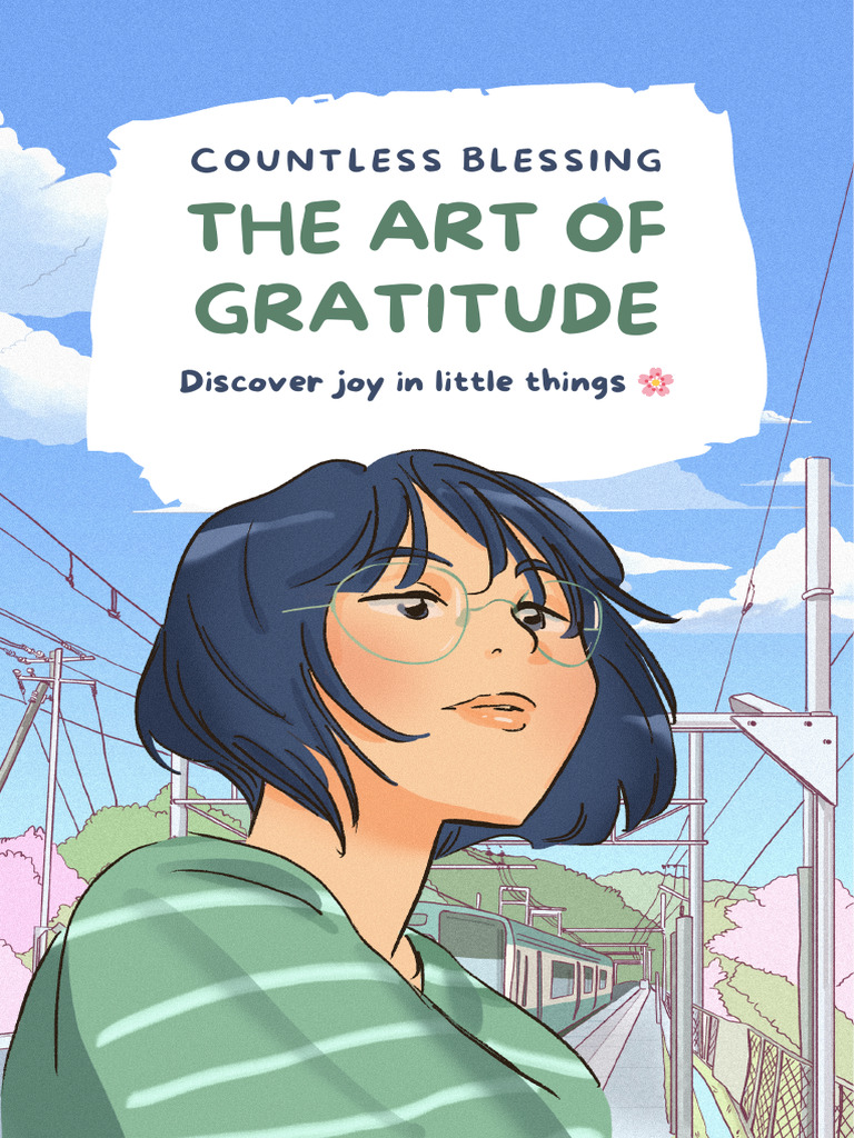 White Illustration the Art of Gratitude eBook Cover | PDF