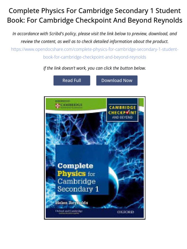 Complete Physics for Cambridge Secondary 1 Student Book: For Cambridge ...