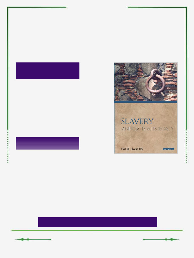 Slavery Antiquity and Its Legacy 1st Edition Page Dubois ebook fully ...