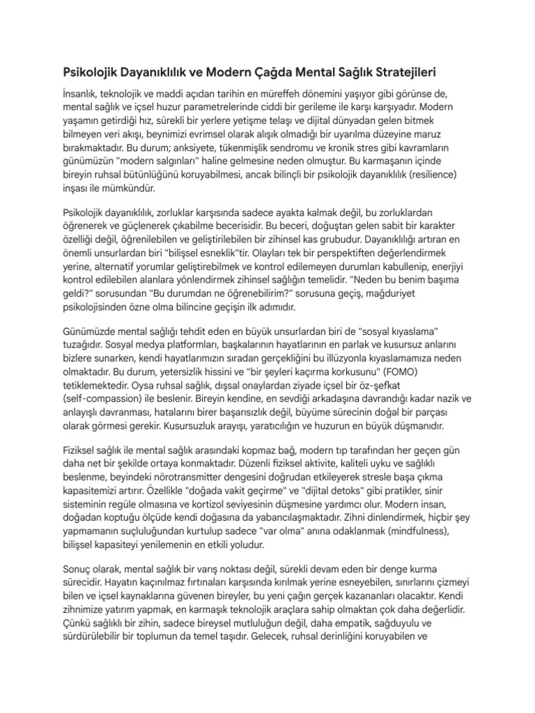 Yapay Zeka Ve Ruh Sağlığı Üzerine | PDF