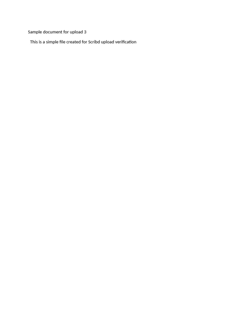 Sample Document for Upload 3 | PDF