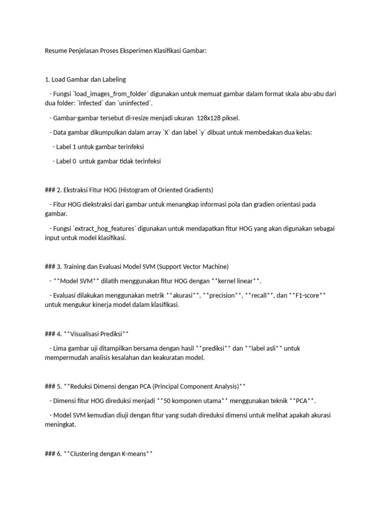 Klasifikasi Gambar: SVM, HOG, PCA, K-means | PDF