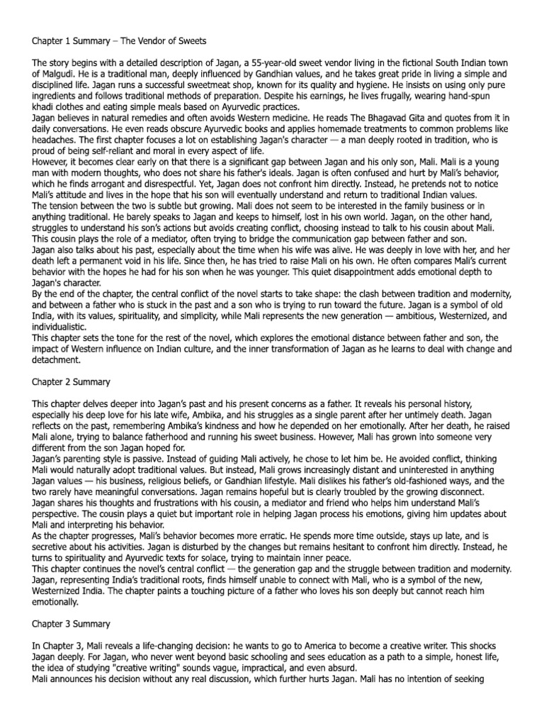 The Vendor of Sweets Summary | PDF