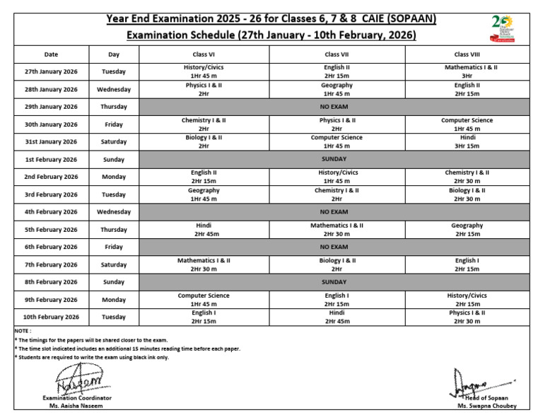 exam date sheet for cambridge lower secondary stage 9 2026-27 | PDF