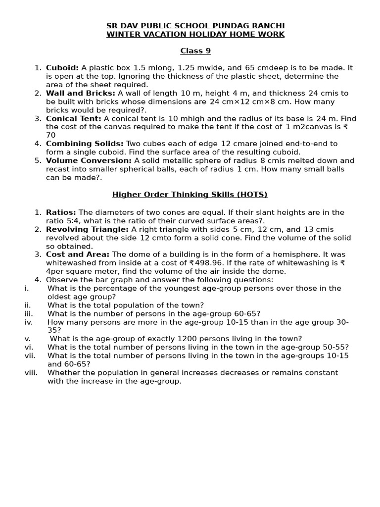 class 9 hhw | PDF