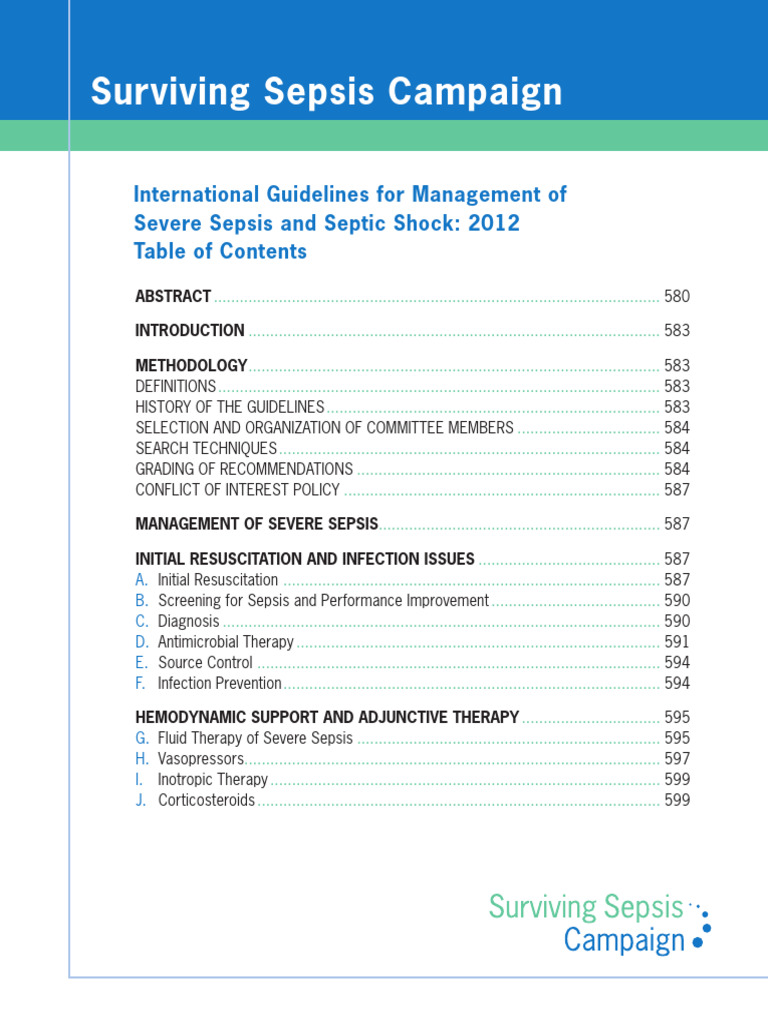 Surviving Sepsis Campaign-Guidelines | PDF | Sepsis | Intensive Care ...