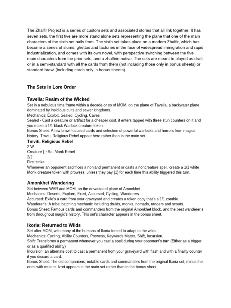 The Zhalfir Project Planning | PDF