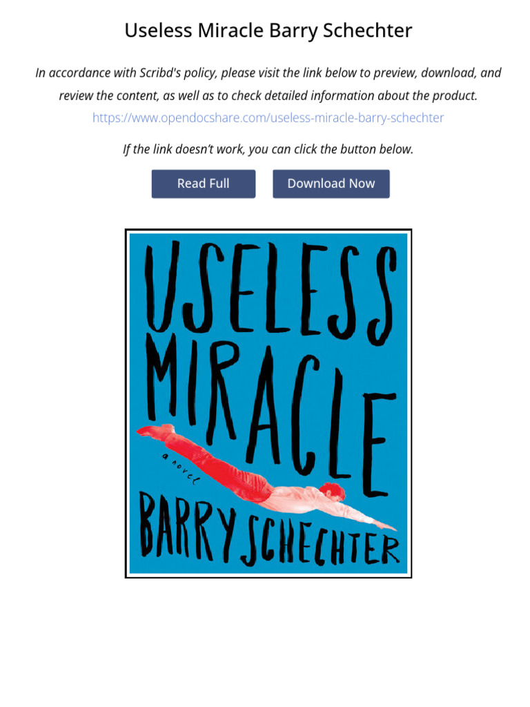 Useless Miracle Barry Schechter | PDF | Books