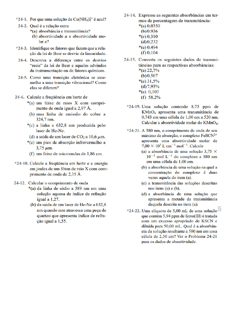 exercícios analítica entrega | PDF