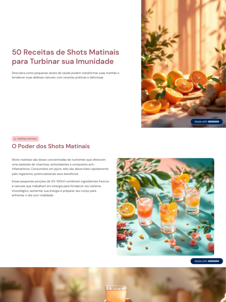 50 Receitas de Shots para Imunidade | PDF | Vitamina | Suco