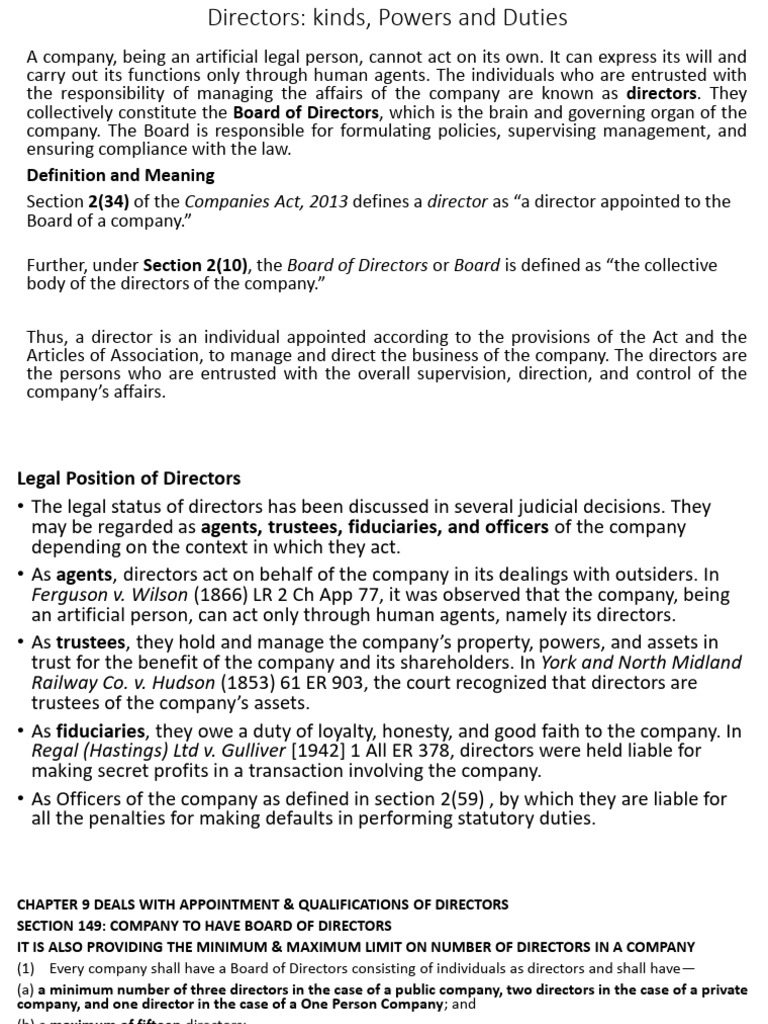 Directors PDF | PDF | Board Of Directors | Trustee