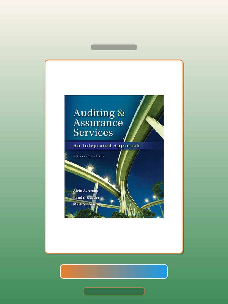 Test Bank for Auditing and Assurance Services 15th Edition Alvin a ...