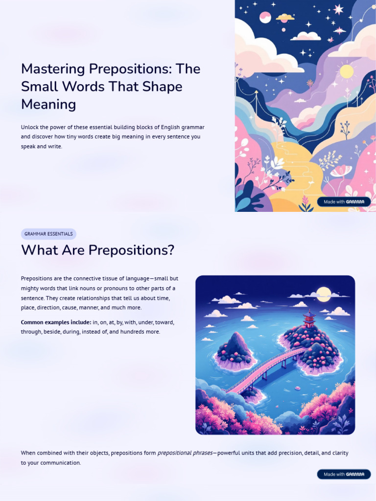 Mastering-Prepositions | PDF | English Grammar | Pronoun