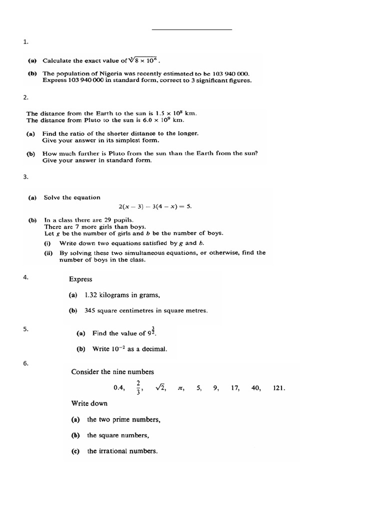 Worksheet For P1 | PDF