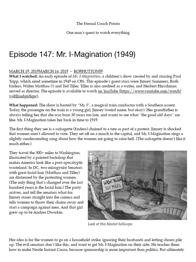 Episode 147_ Mr. I-Magination (1949) – the Eternal Couch Potato | PDF