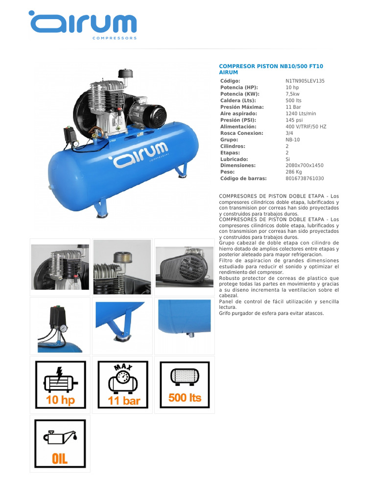 Compresor 10cv Airum | PDF