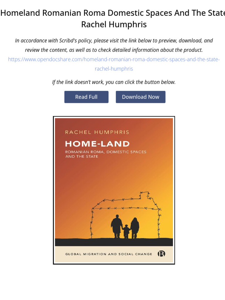 Homeland Romanian Roma Domestic Spaces And The State Rachel Humphris ...
