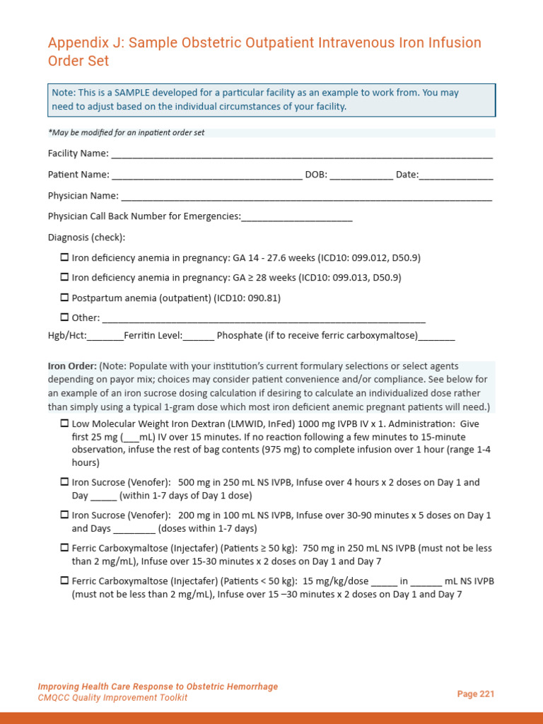 Appendix_J_Sample_Obstetric_Outpatient_Intravenous_Iron_Infusion_Order ...
