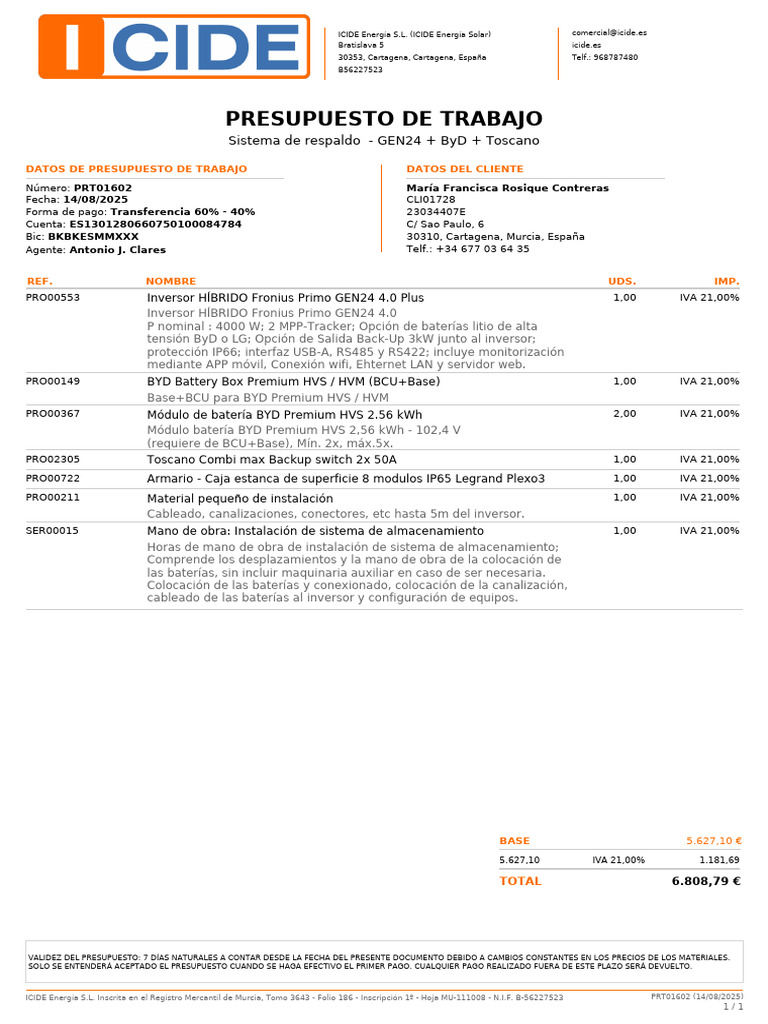 PRESUPUESTODETRABAJO-01602-María Francisca Rosique Contreras (1) | PDF ...