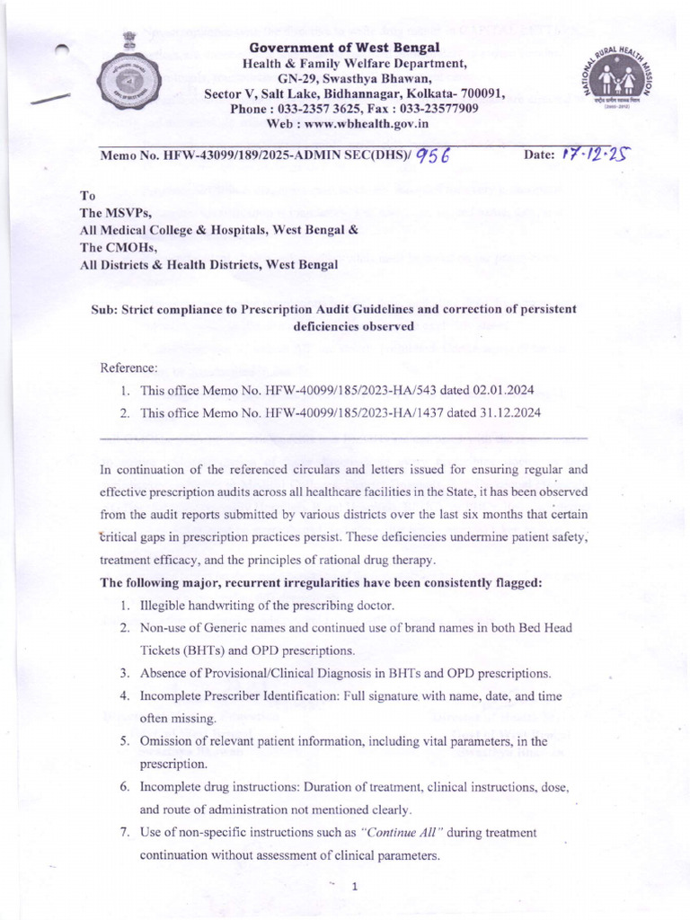 Strict Compliance to Prescription Audit Guidelines & Correction of ...