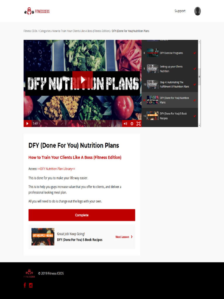 11-DFY (Done for You) Nutrition Plans | PDF
