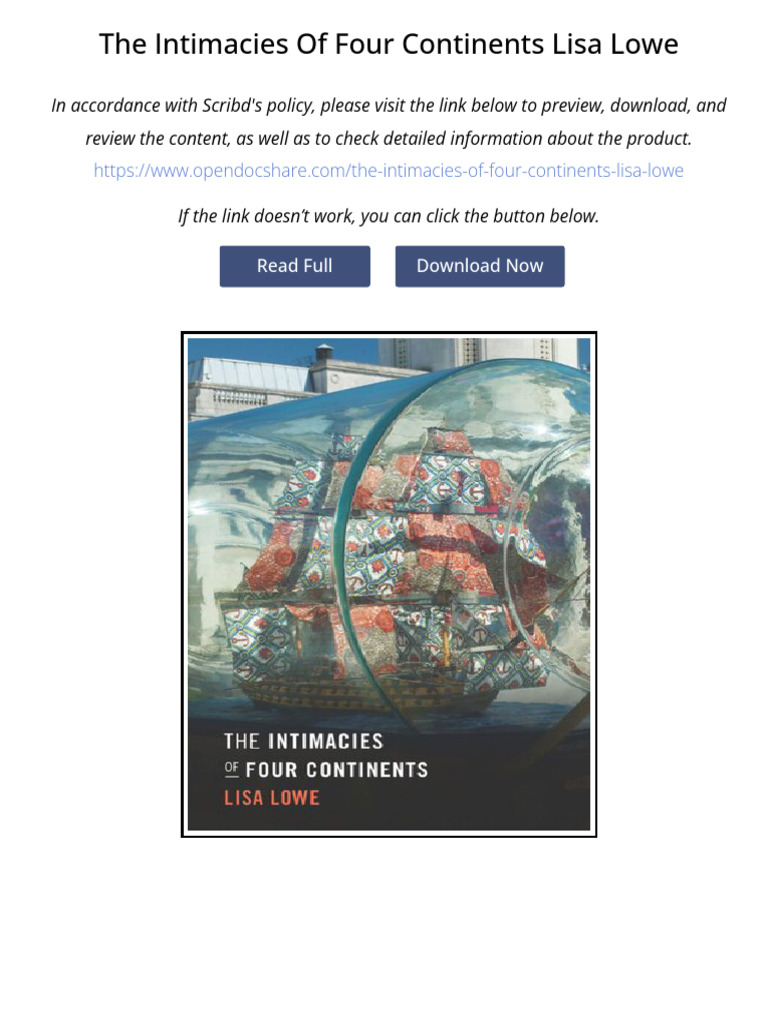 The Intimacies Of Four Continents Lisa Lowe | PDF | Slavery | Abolitionism