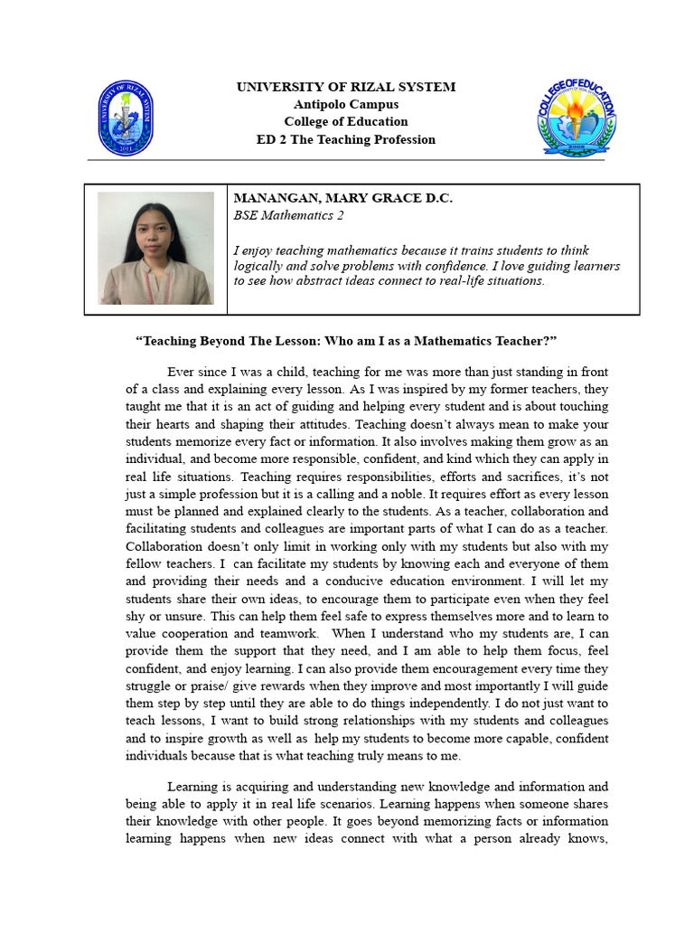 ED2_MANANGAN | PDF | Learning | Teachers