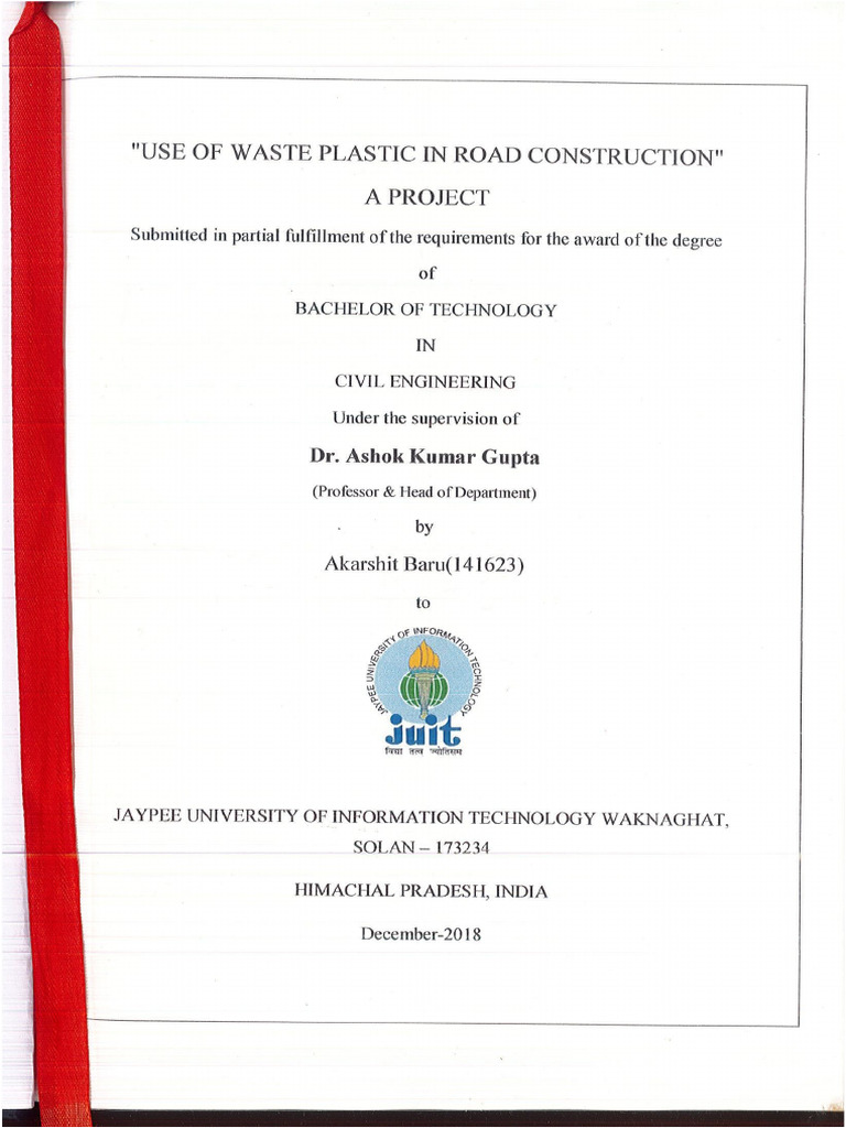 Use of Waste Plastic in Road Construction | PDF