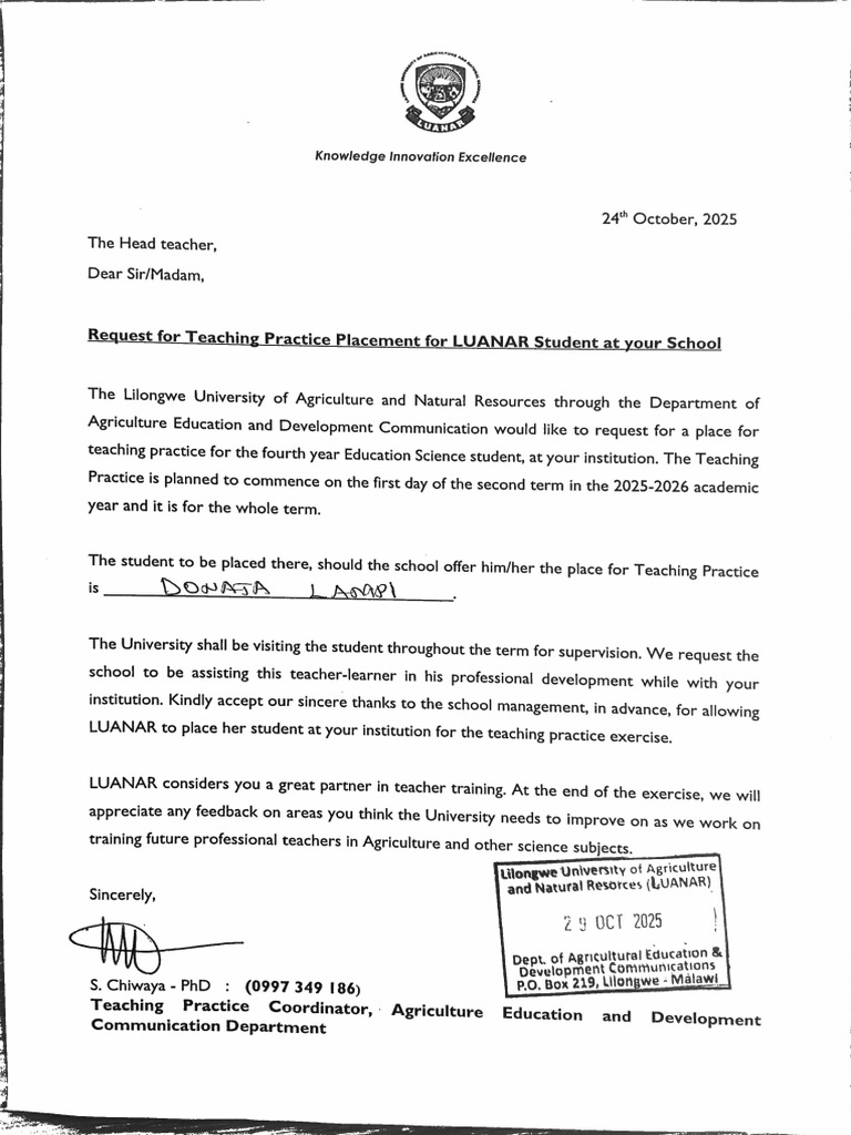 TP Letter | PDF
