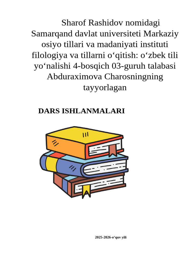 Dars Ishlanma | PDF