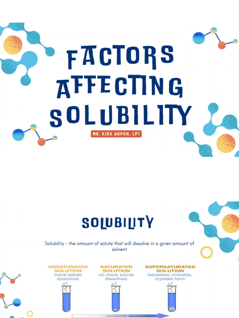 Factors Affecting Solubility | PDF