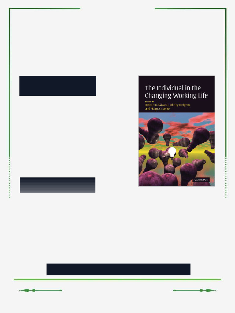 The Individual in the Changing Working Life 1st Edition Katharina ...