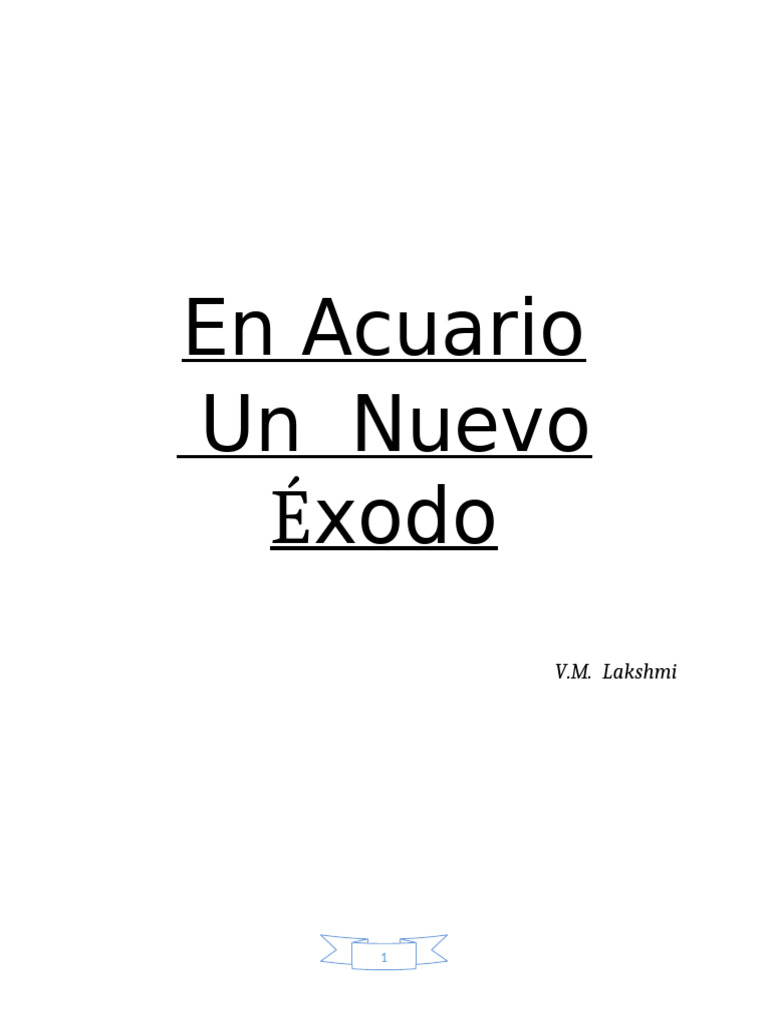 EN ACUARIO UN NUEVO EXODO | PDF | Amor | Cristo (título)