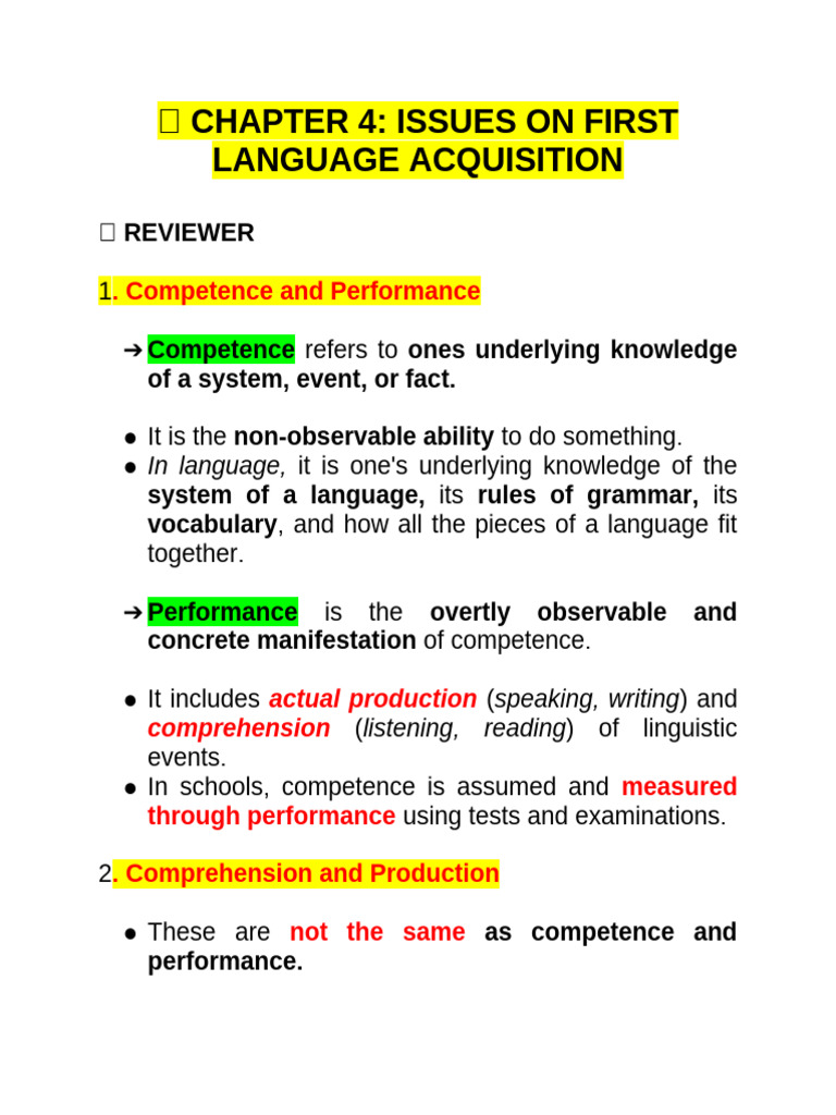 Eng 101 Reviewer | PDF | Language Acquisition | Second Language Acquisition