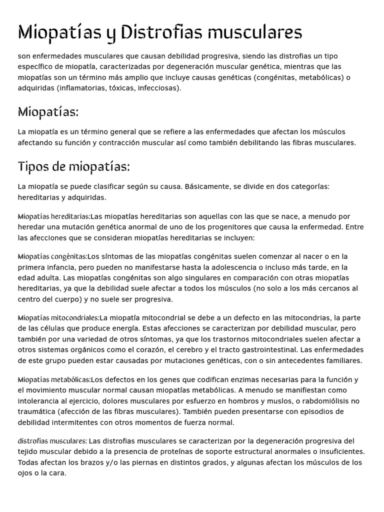 Miopatías y Distrofias musculares_20260106_121618_0000 | PDF ...