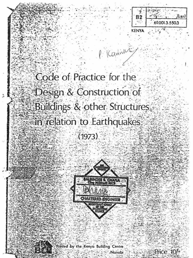 Earthquake Code For Design in KENYA 1973 | PDF