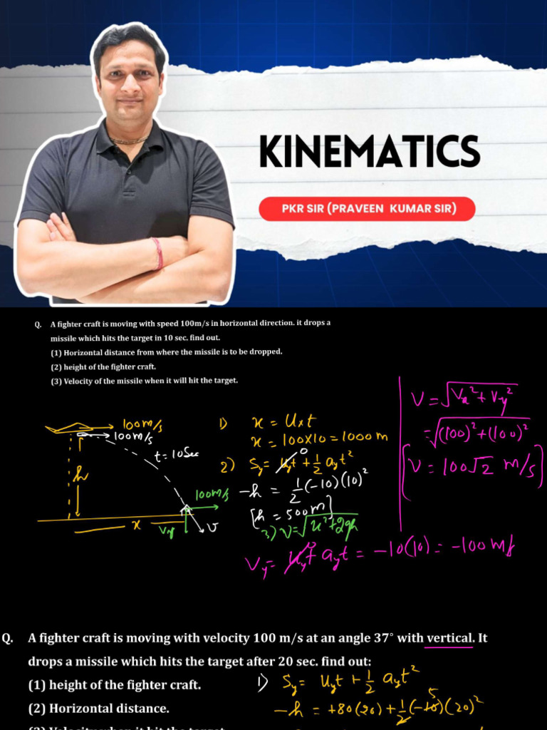 Kinematics _ L-10 (Class Notes) _ Projectile Motion on Inclined Plane | PDF