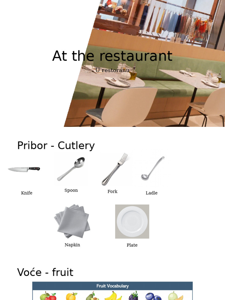 Restaurant Vocabulary and Phrases Guide | PDF